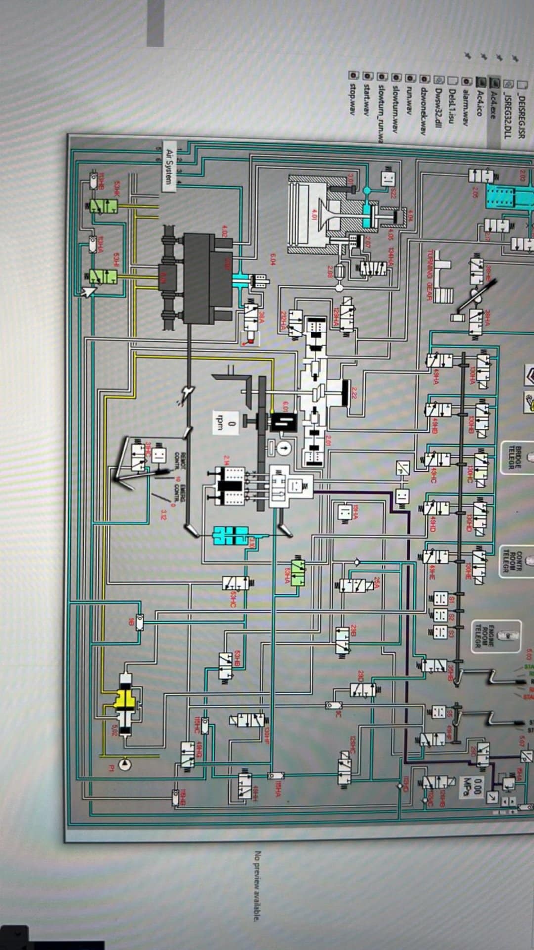 pneumatic valve diagram for Sulzer Diesel engine RTA-80, RTA-68 ...